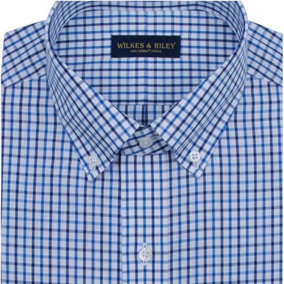 Wilkes & Riley | Shirts | Wilkes Riley Supima Cotton Blue Plaid 2 X ...